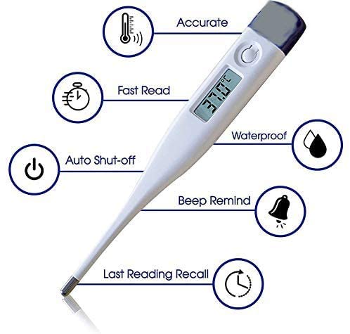 Digital Medical Fever Thermometer Adults & Child Oral Rectal Underarm ...
