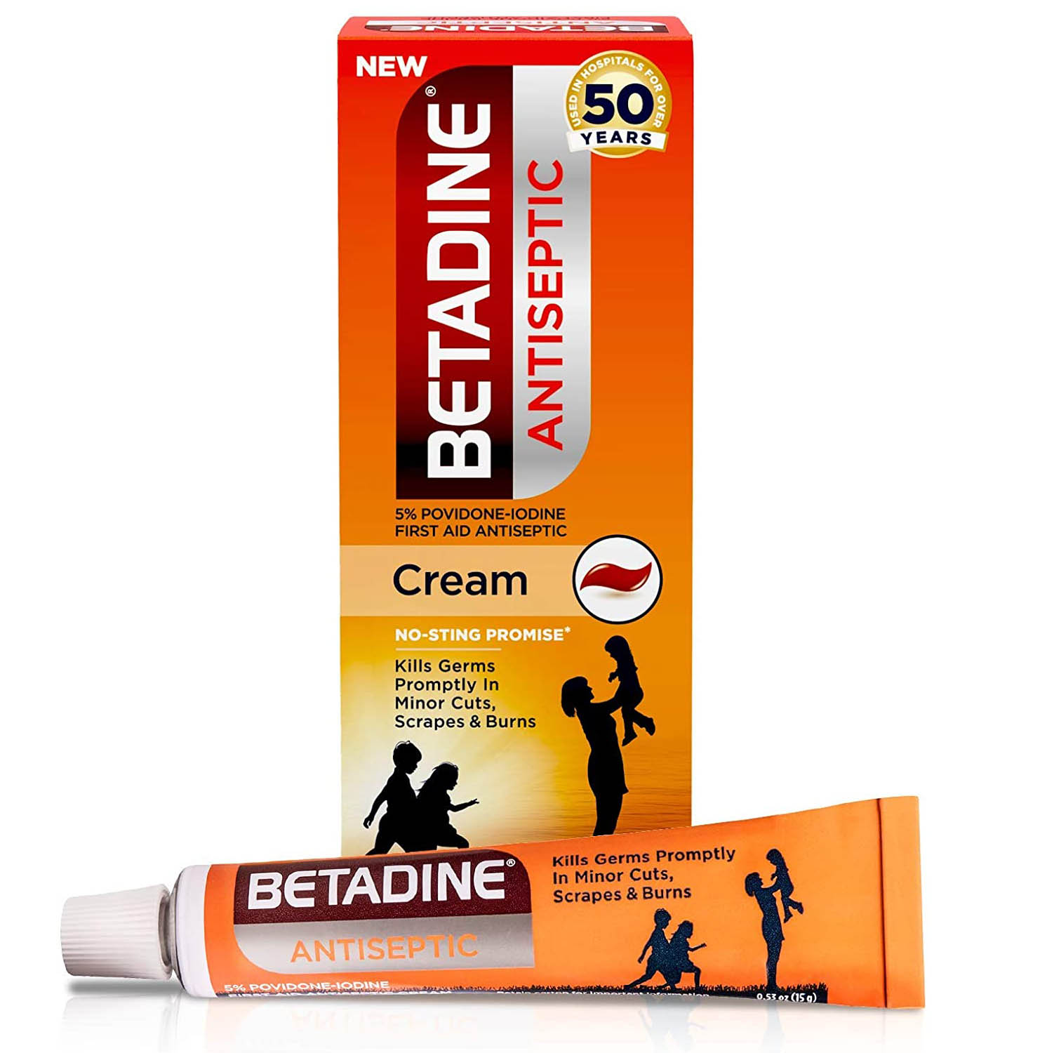 Betadine First Aid Cream Povidone Iodine Antiseptic with No-Sting ...