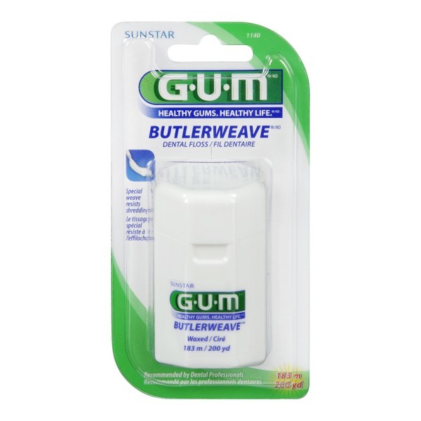 Gum ButlerWeave Waxed Dental String Floss, Resists Shredding,183m ...