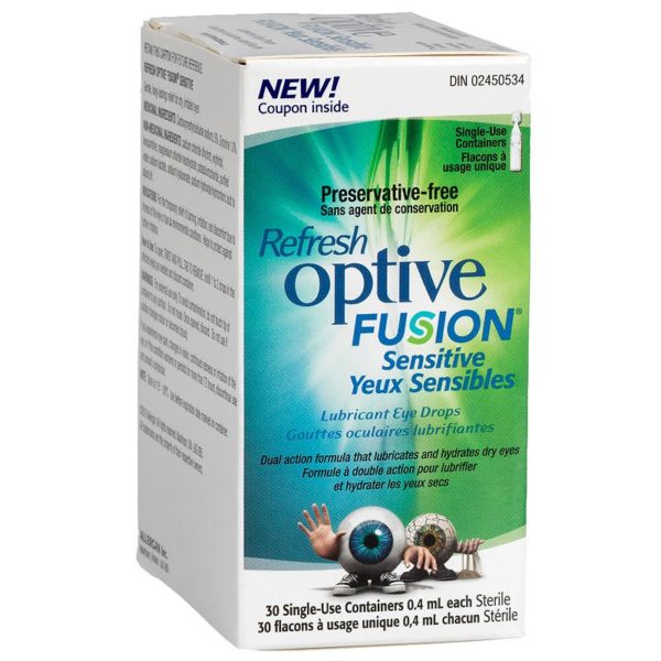 Refresh Optive Fusion Sensitive Lubricant Eye Drops 1 box (0.4mlx30 ...