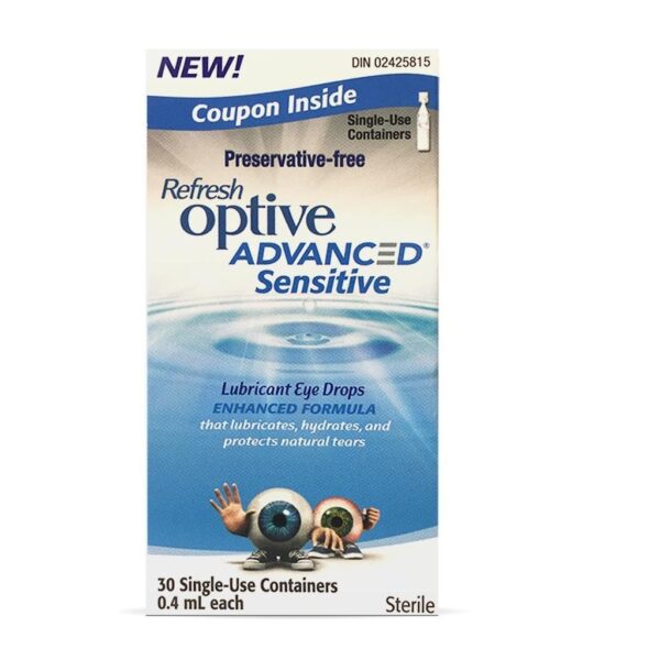 Refresh Optive Advanced Lubricant Eye Drops Single-Use Containers - 30 ...